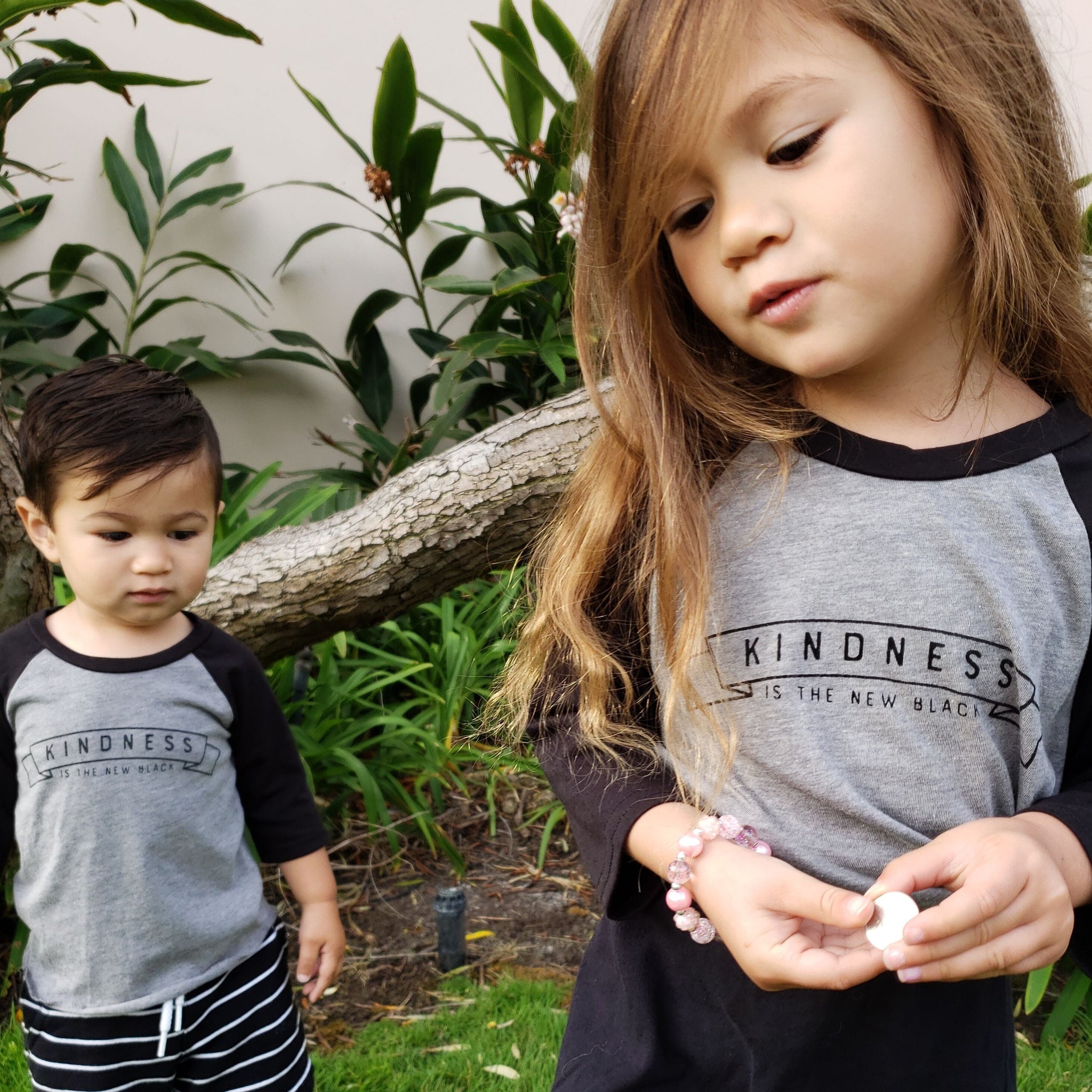 "Kindness is the New Black" baseball style tee – Trendy Bubs